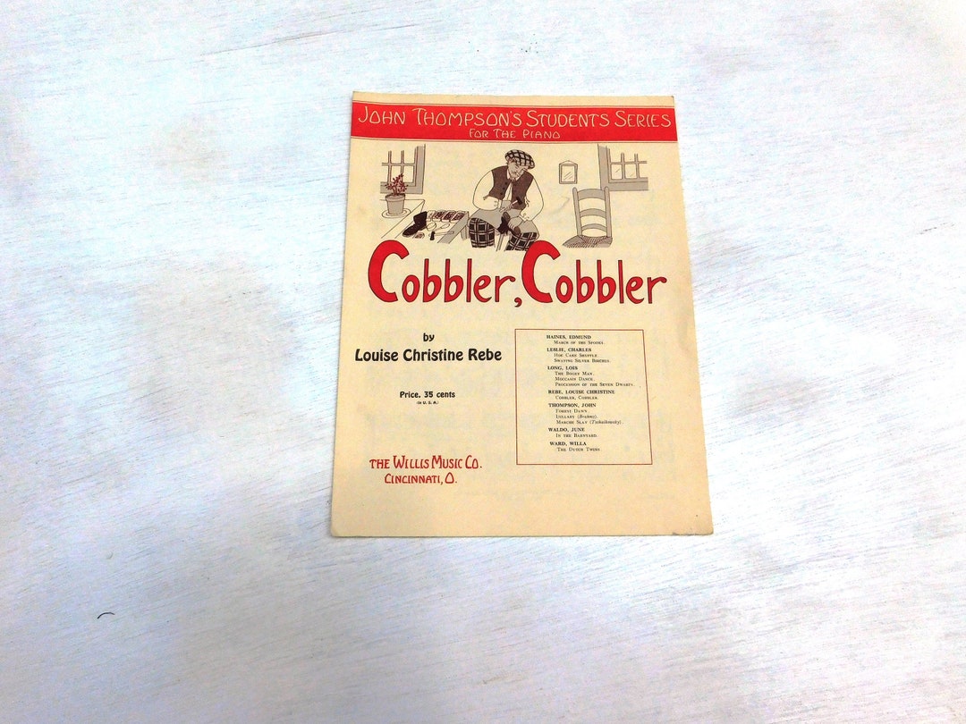 Vintage Cobbler Cobbler Instrumental Sheet Music - 1936 - From ...