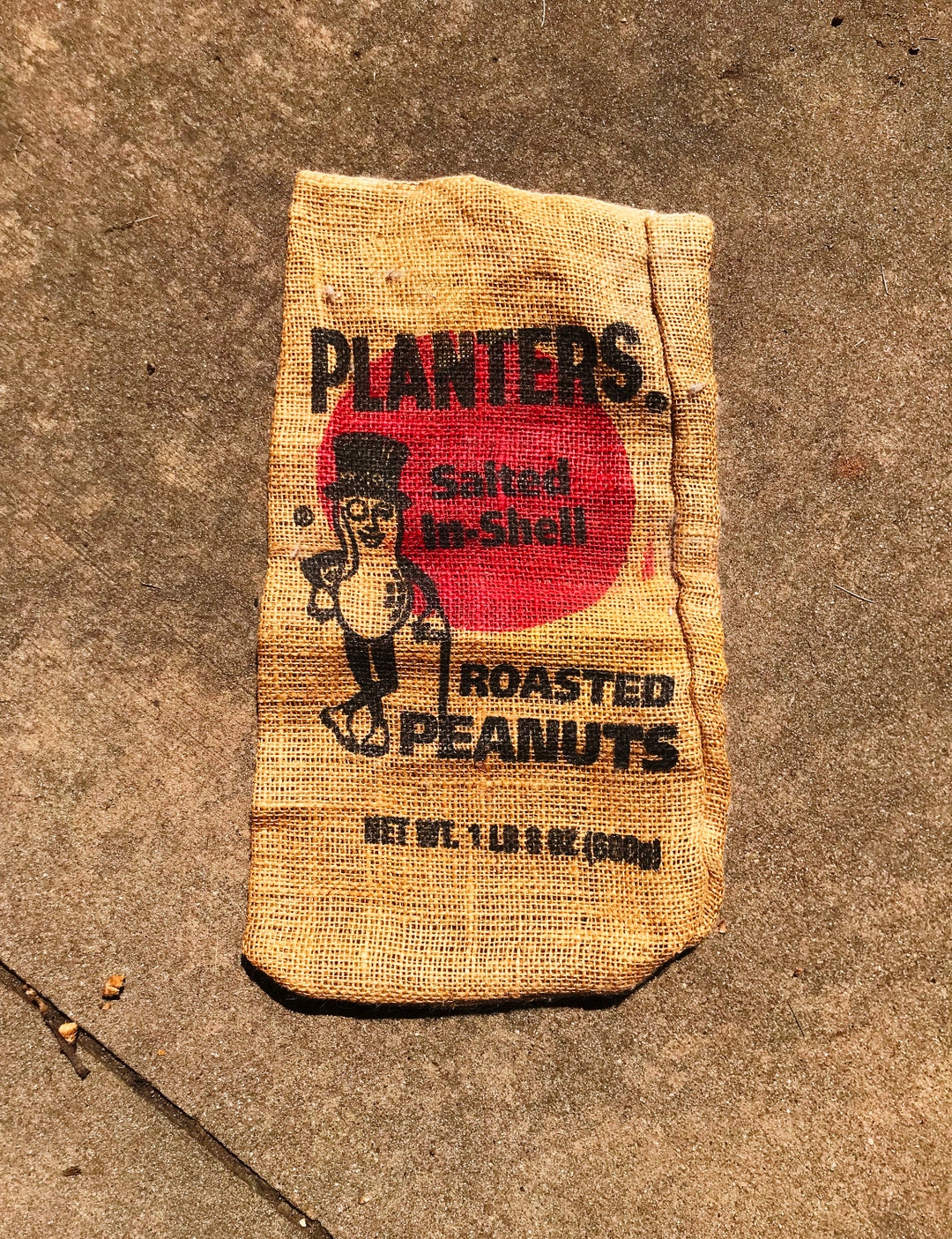 Vintage Planters Salted In-shell Roasted Peanuts Burlap Bag - 1960s ...