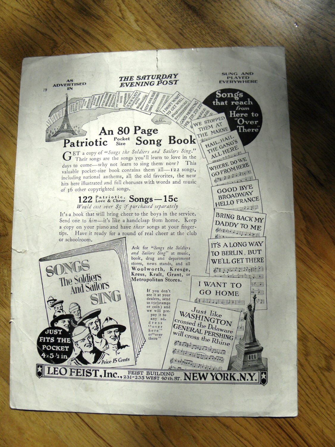 Vintage Over There by George M. Cohan WWI Sheet Music Art by - Etsy