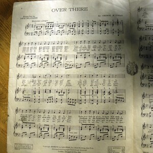 Vintage Over There by George M. Cohan WWI Sheet Music - Art by Norman ...