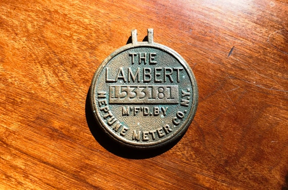 Vintage Neptune Meter Co. Brass Water Meter Lid Cover | Etsy