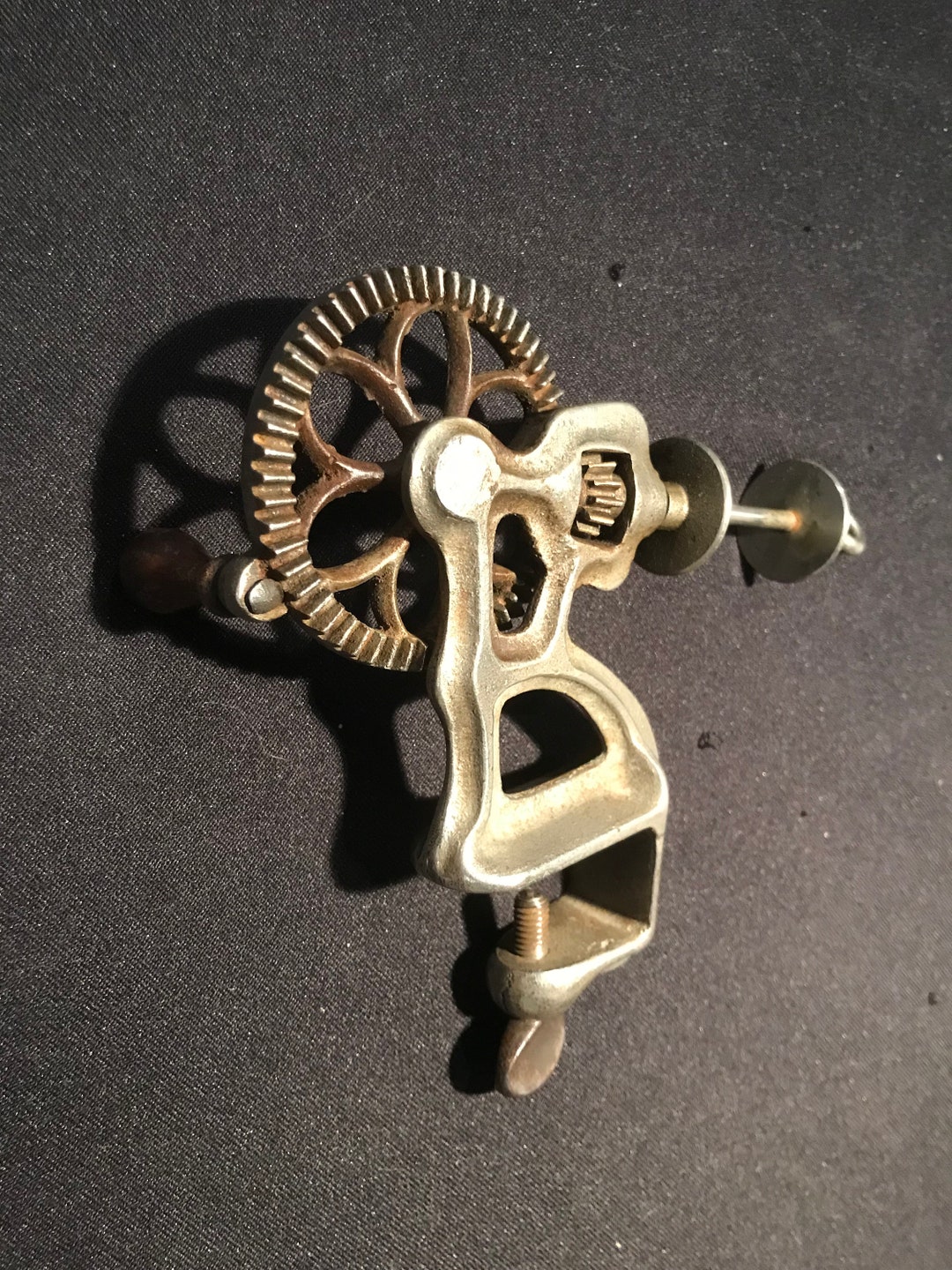 Vintage Cast Iron Mechanical Tabletop Yarn Thread Bobbin Spool Winder ...