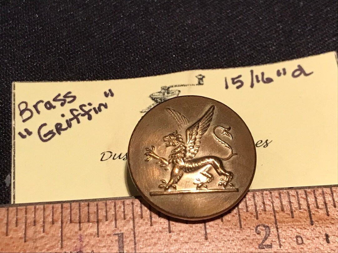 Vintage Firmin & Sons Brass Griffin Picture Button 15/16 D Ca 1890 From ...