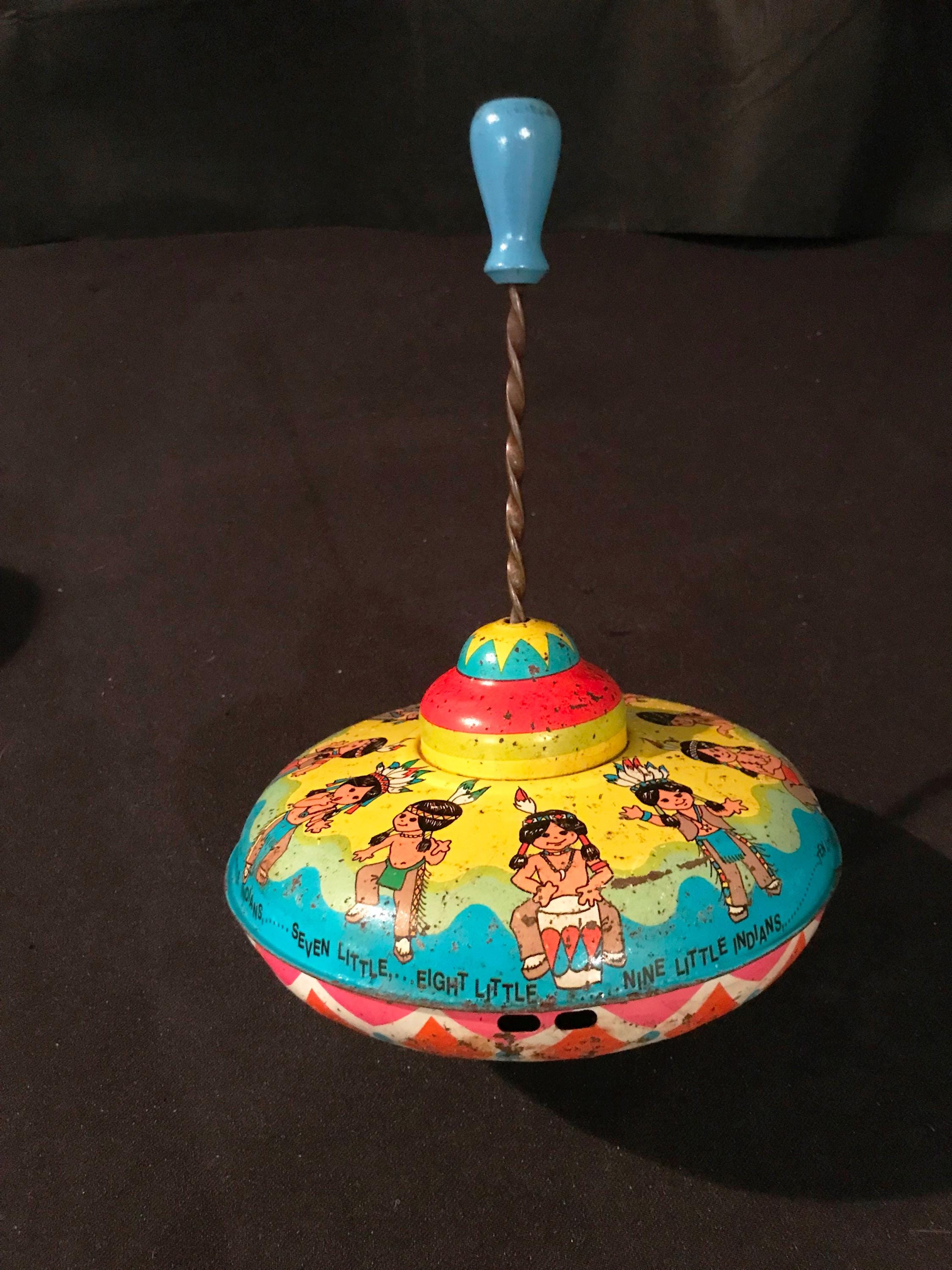 Vintage Ohio Art Ten Little Indians Spiral Top - 1950s - From ...