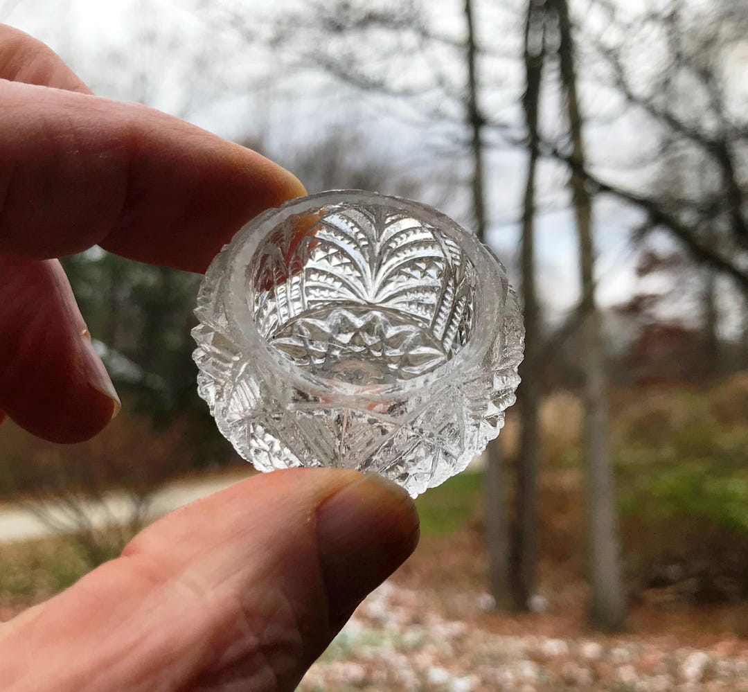 Vintage Bryce Higbee Glass Palm Leaf Fan Open Salt Dip 1904 From ...