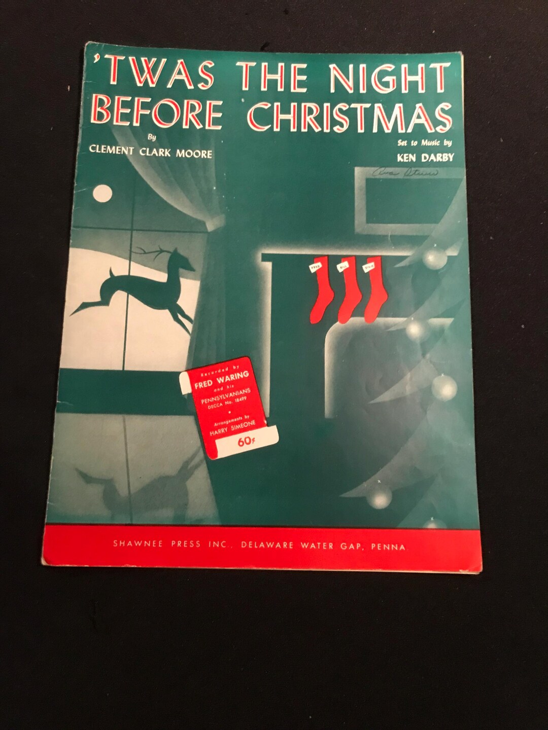 Vintage 'twas the Night Before Christmas by Clement Moore Poem Set to ...