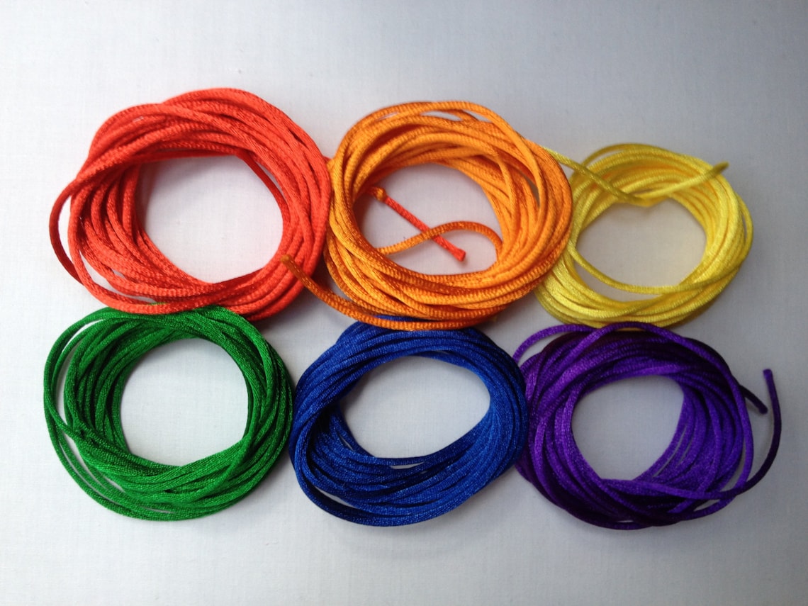 2mm Satin Rat Tail Cord (5 Yards/15 Feet) Multiple Colors Available - Etsy