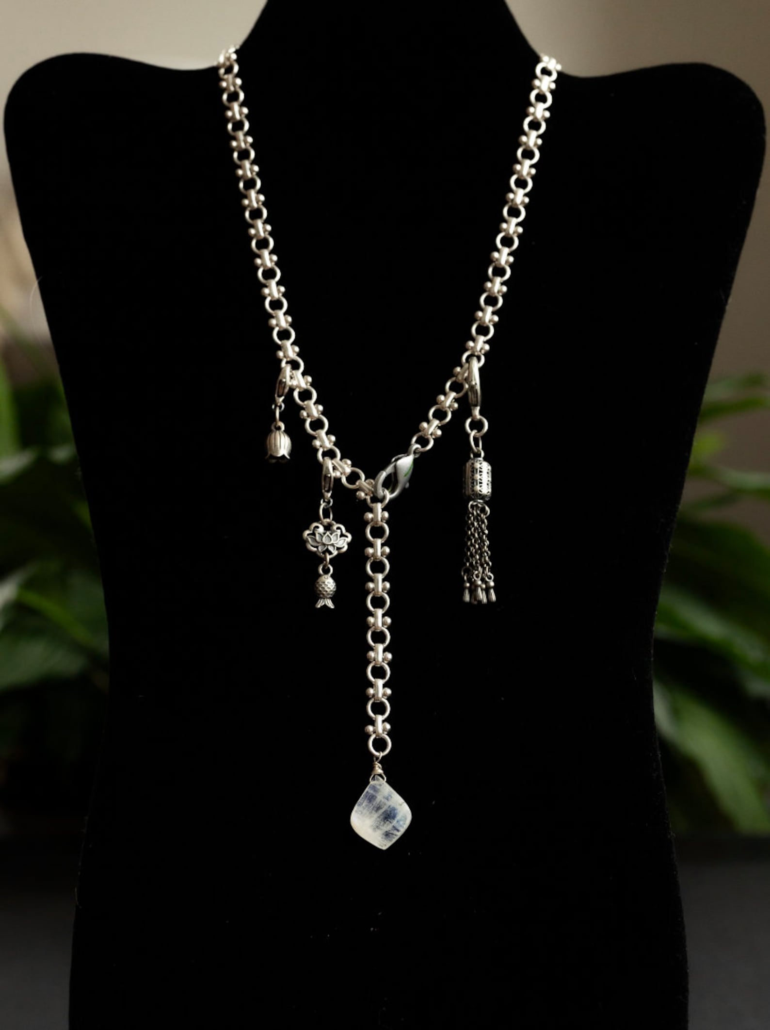 SILVER CHAIN NECKLACE, Vintage Chain Necklace, Charm Necklace, Create ...