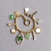 CHARM BRACELET, Clover Charm, TEN Charms, Vintage Chain, Curb Chain ...