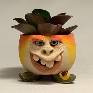 Really Small Monster Pot Planter - Ready to Ship-wheel Thrown, Hand ...