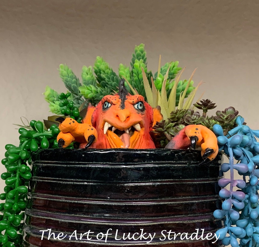 POT CREEPER - Ready to Ship - Hand Sculpted Figure With Hand Stakes to ...