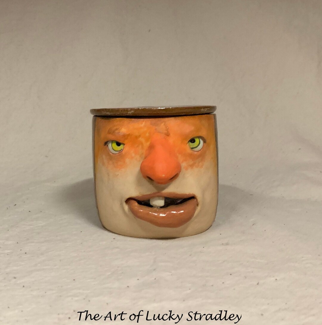 BUTTER FACE Wheel Thrown, Hand Altered and Sculpted Butter Container ...