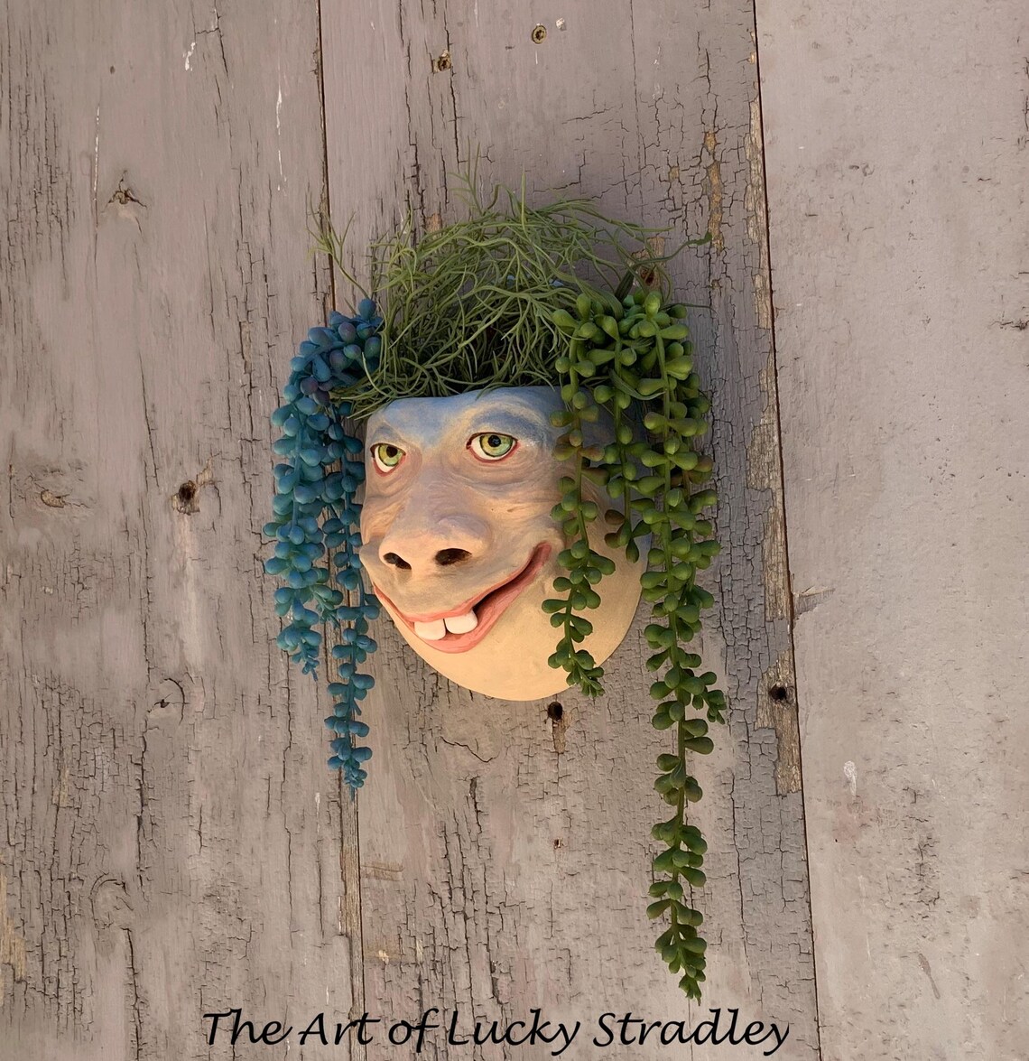Large WALL PLANTER - Ready to Ship-slab Built, Hand Altered and Sculpted. A Friendly Wall ...