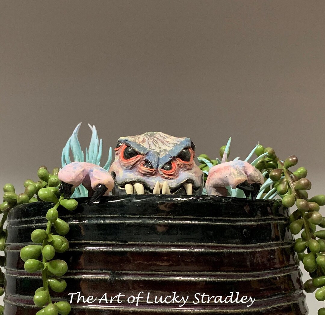 POT CREEPER - Ready to Ship - Hand Sculpted Figure With Hand Stakes to ...