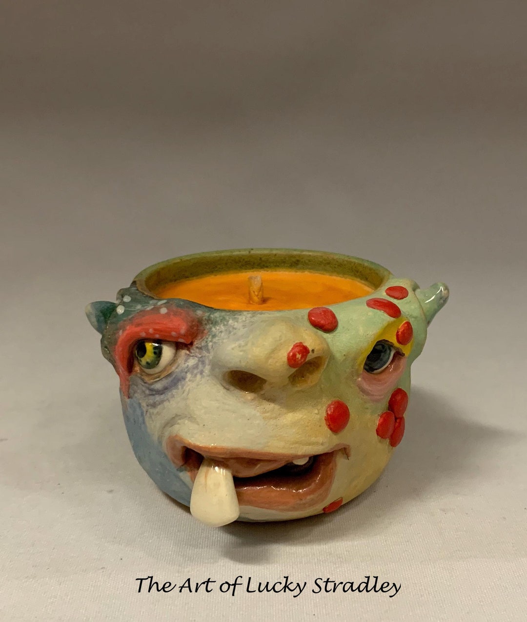 Candle - Wheel Thrown, Hand Altered and Sculpted. Just a Friendly Fella ...