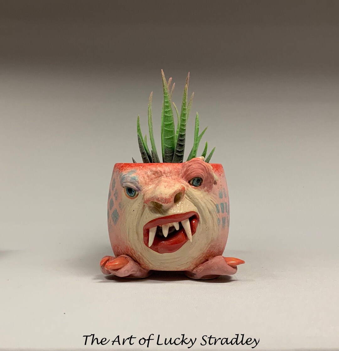 Really Small Monster Pot Planter Ready to Ship Wheel Thrown, Hand ...