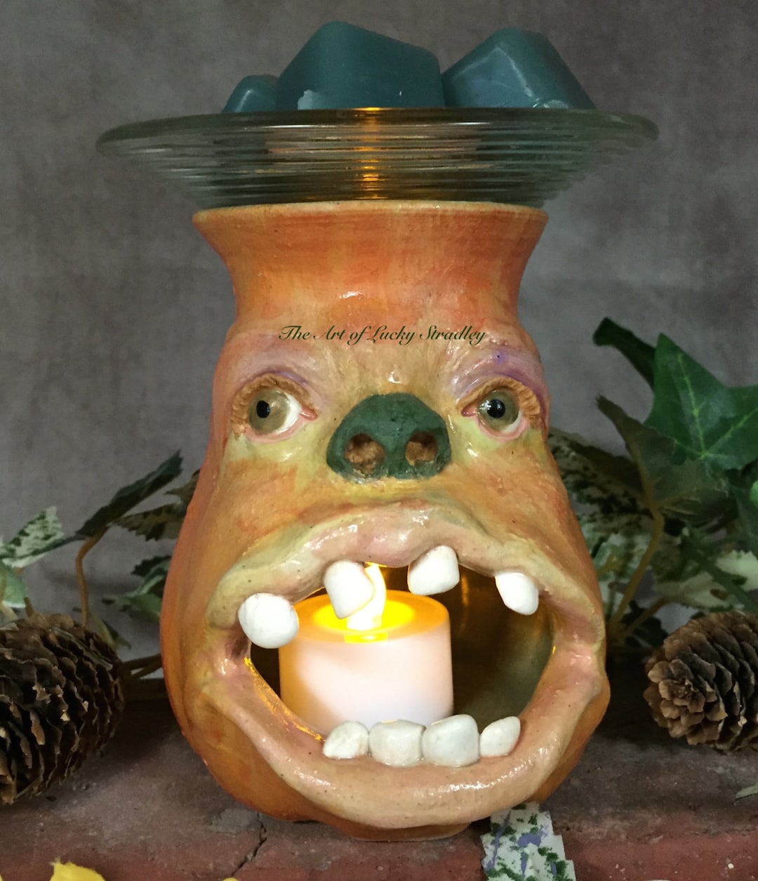 CERAMIC WAX WARMER, Wheel Thrown, Hand Altered and Sculpted. Just a ...