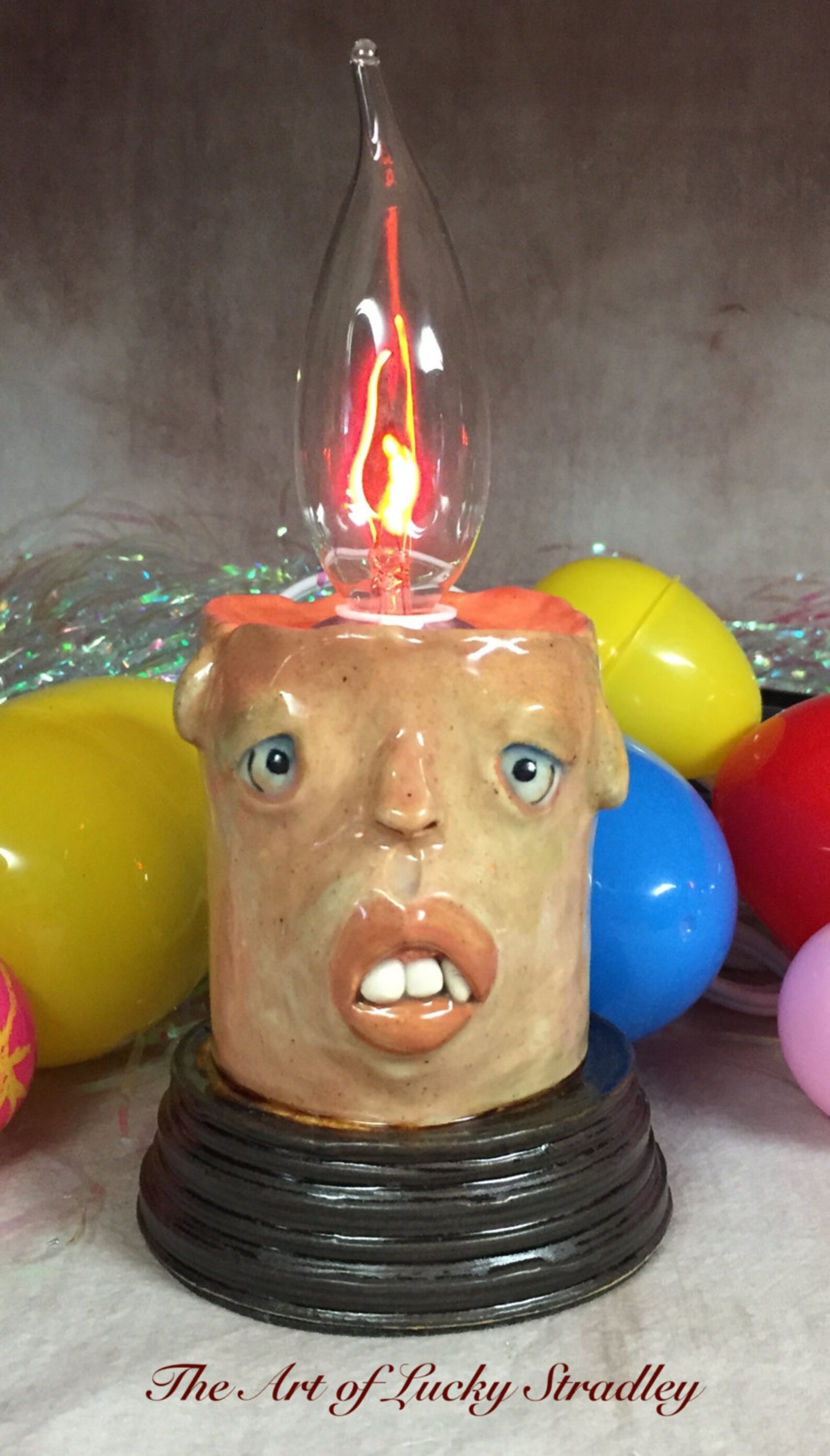 FLICKER CANDLE wheel thrown hand altered and sculpted. A | Etsy