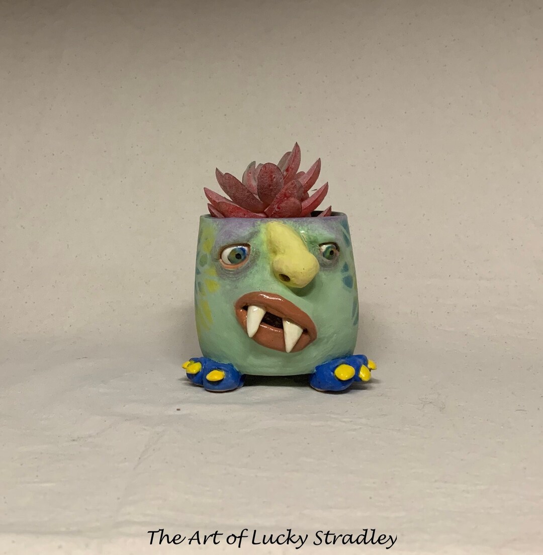 Extra Small Monster Pot Planter - Ready to Ship, Wheel Thrown, Hand ...