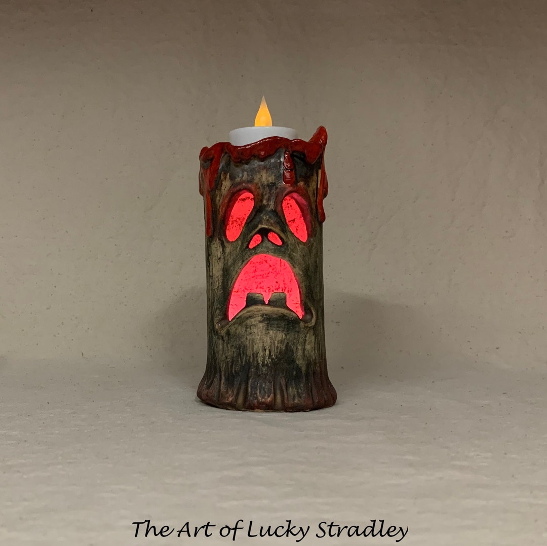 Hand Sculpted Haunted Candle: Spooky Halloween Decor - Etsy