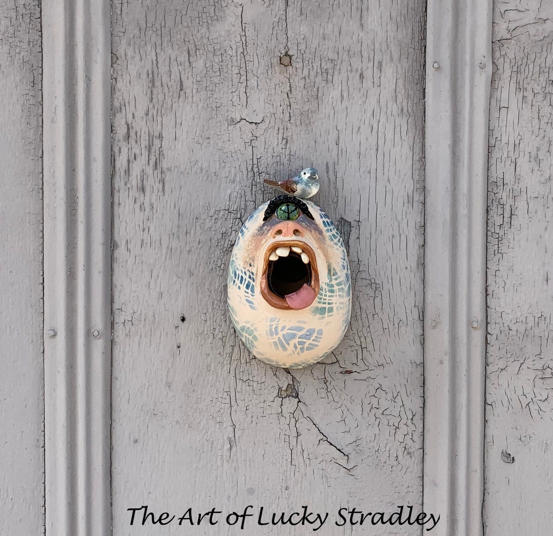 WALL BIRD HOUSE Small -ready to Ship- Slab Built , Hand Altered and ...