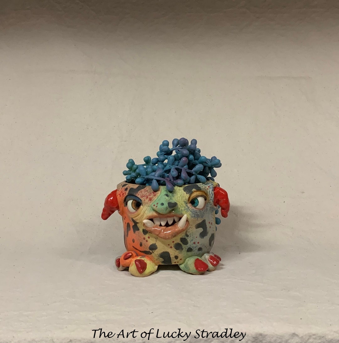 Small Monster Pot Planter Ready to Ship Wheel Thrown, Hand Sculpted ...