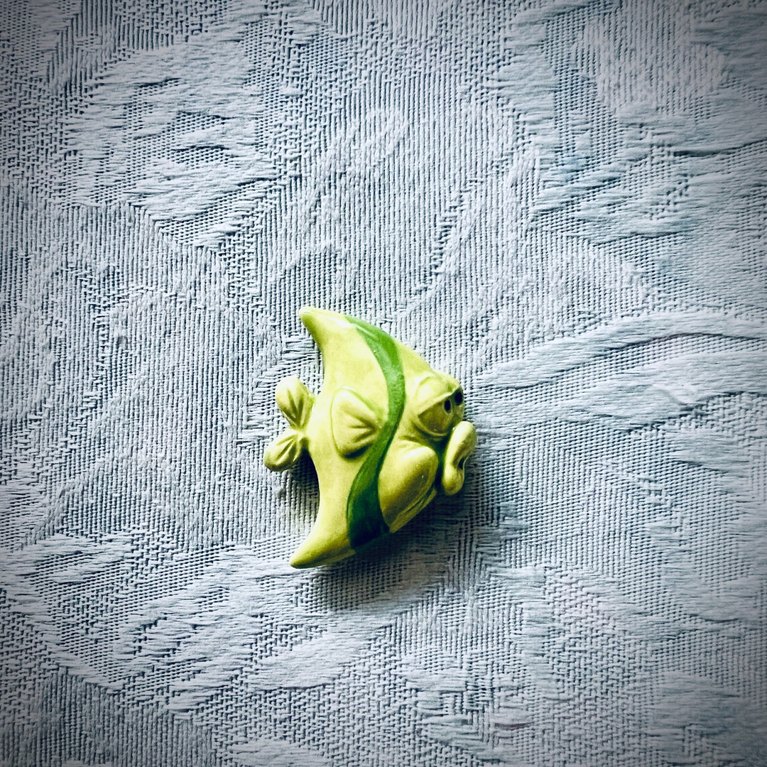 Chartreuse Ceramic Fish for Mosaic Seascape Art, Sea Life Shower Wall ...