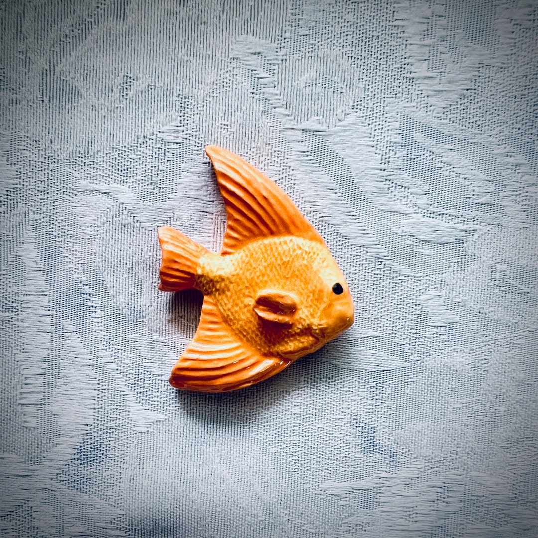 Orange Ceramic Fish for Mosaic Seascape Art, Hand Painted Tile, Mosaic ...