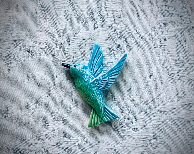 Green & Blue Ceramic Hummingbird for Mosaic Garden Art, Stepping Stone ...