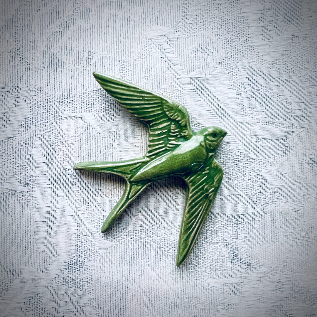 Green Ceramic Bird in Flight for Mosaic Garden Art Stepping - Etsy