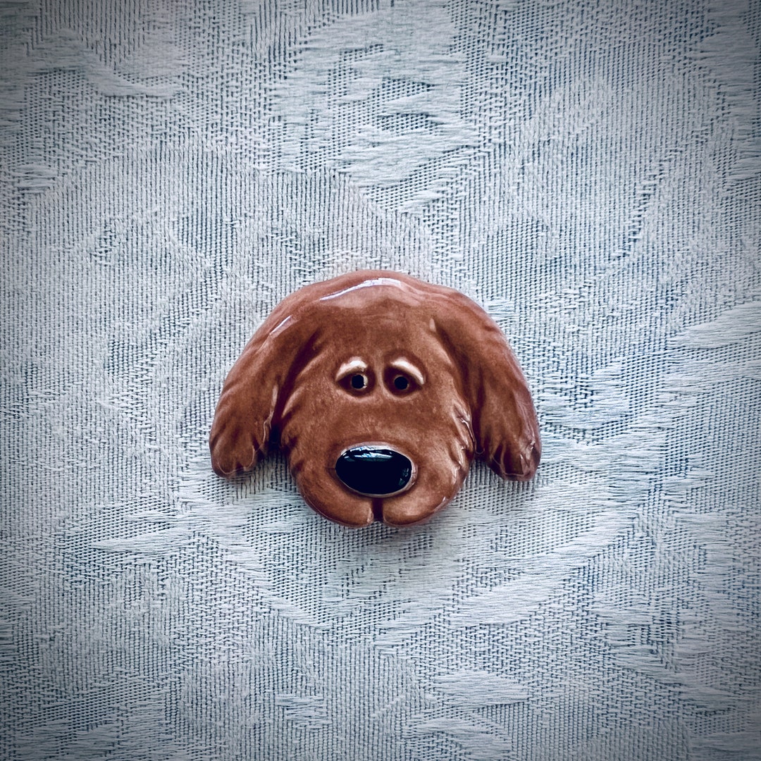Tan Ceramic Dog Head for Mosaic Art, Hand Painted Tile, Mosaic Wall Art ...