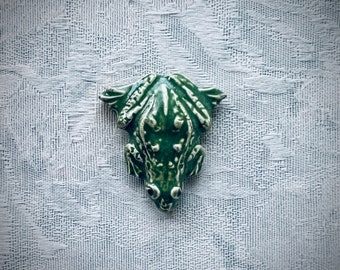 Green Ceramic Frog for Mosaic Garden Art, Stepping Stone, Hand Painted ...