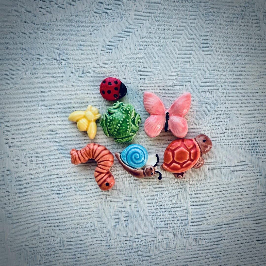 7 Ceramic Bugs, Hand Painted Art Tiles, Garden Mosaic Supply - Etsy