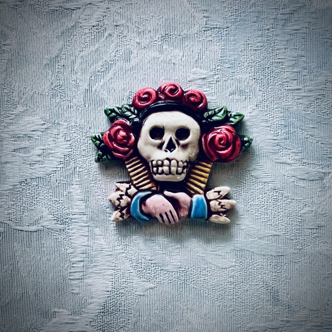 Ceramic Sugar Skull Tile for Mosaic Art, Halloween Hand Painted Tile - Etsy