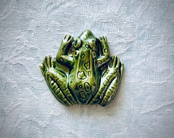 Green Ceramic Frog for Mosaic Garden Art, Stepping Stone or Birdbath ...