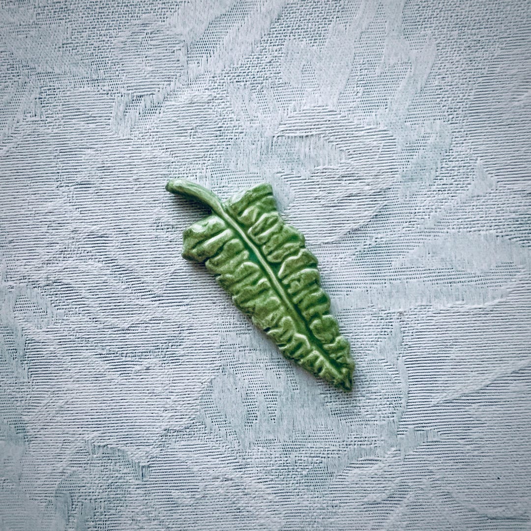 Ceramic Fern for Mosaic Garden Art, Stepping Stone or Bird Bath, Hand ...