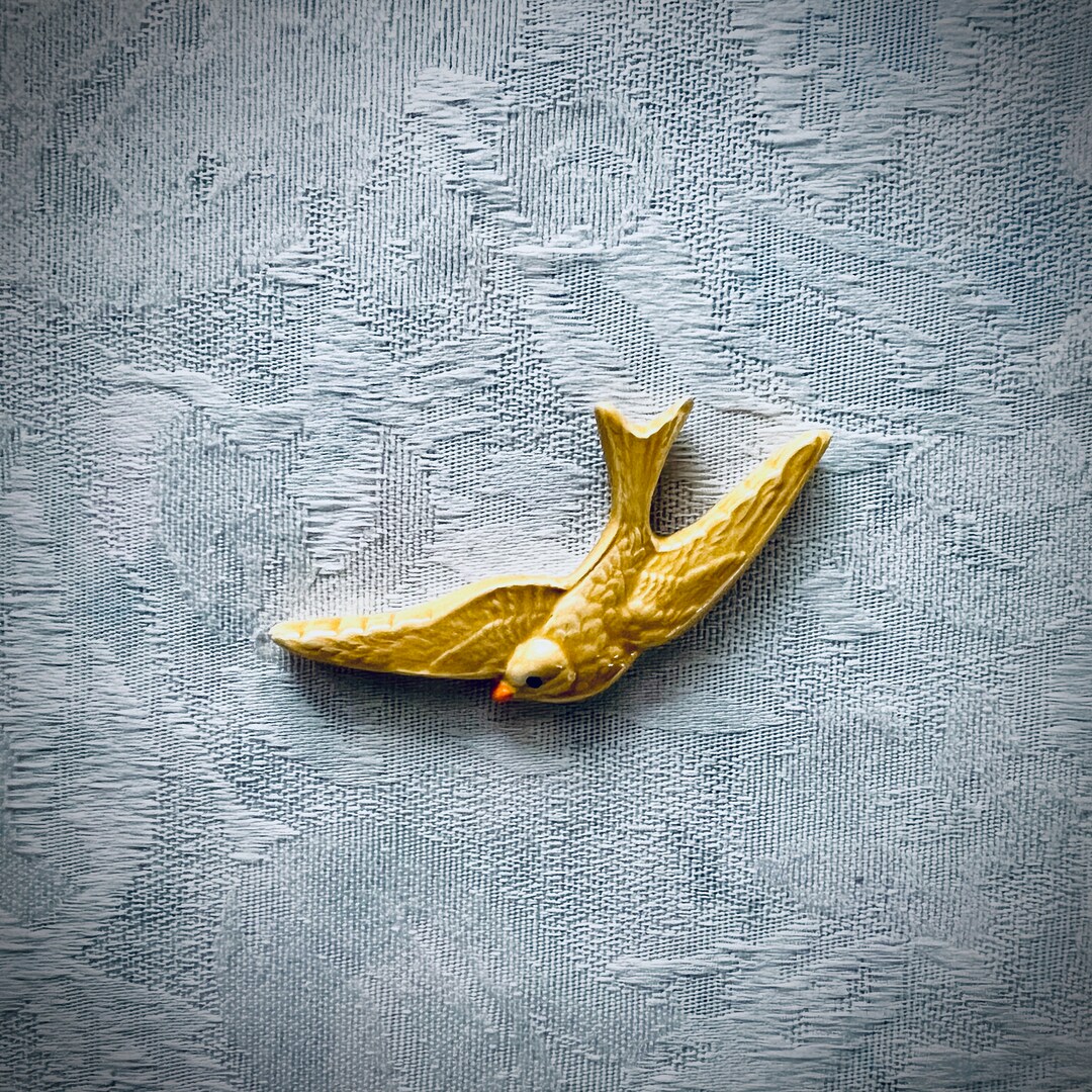 Yellow Ceramic Bird for Mosaic Garden Art, Stepping Stone or Bird Bath ...