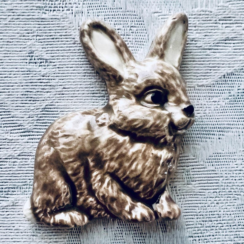 Beige Ceramic Rabbit for Mosaic Garden Art, Bunny Stepping Stone, Hand ...