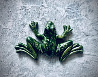 Green Ceramic Frog for Mosaic Garden Art, Stepping Stone or Birdbath ...
