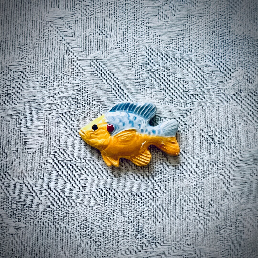 Blue/gold Ceramic Fish Tile for Mosaic Seascape Art, Shower Wall or ...