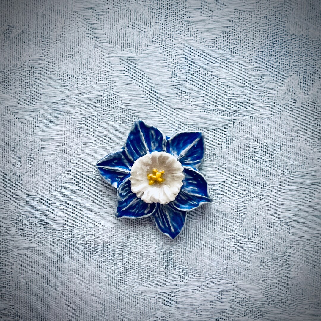 Navy Ceramic Daffodil for Mosaic Garden Art Mosaic Pot Hand - Etsy