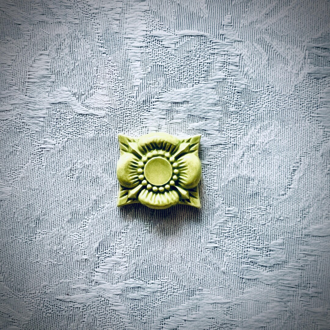 Chartreuse Ceramic Tile for Mosaic Art, Garden Stepping Stone, Hand ...