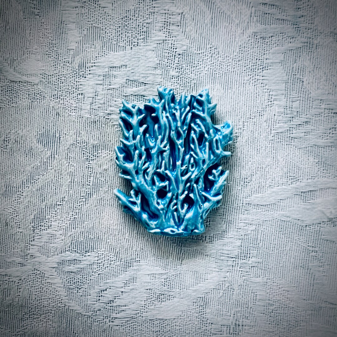 Blue Ceramic Seaweed for Mosaic Seascape Art, Hand Painted Tile, Mosaic ...