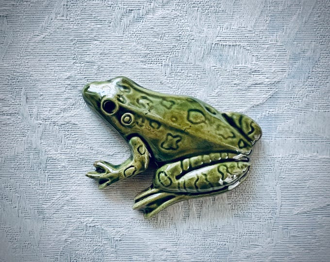 Green Ceramic Frog for Mosaic Garden Art, Stepping Stone or Birdbath ...