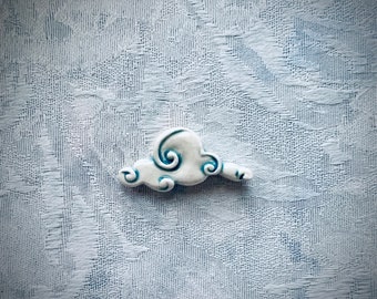 Ceramic Cloud Tile for Mosaic Garden Art, Mixed Media, Hand Painted ...