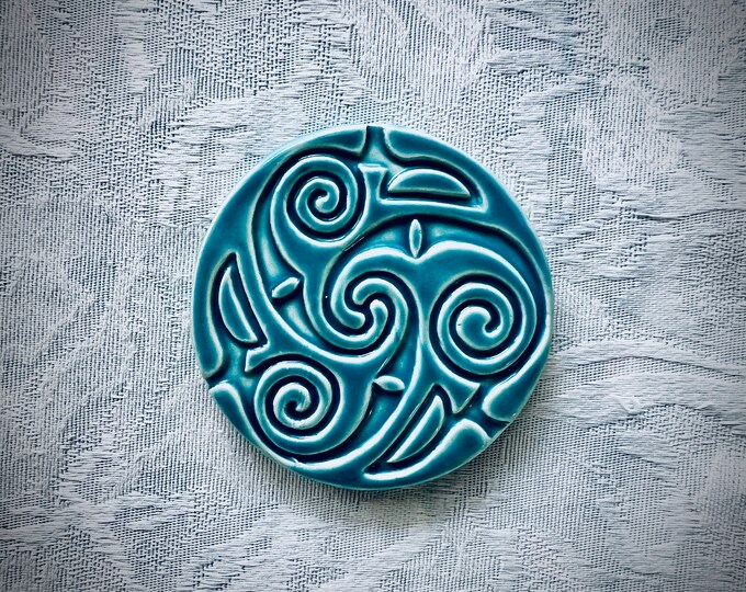 Turquoise Ceramic Circle Tile for Mosaic Art, Inside or Outside ...