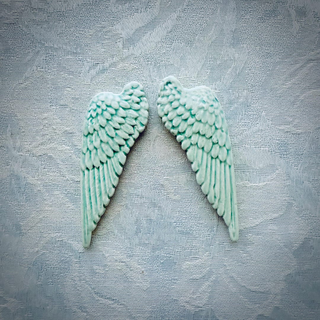 Pale Aqua Ceramic Angel Wings for Mosaic Garden Decor, Stepping Stone ...