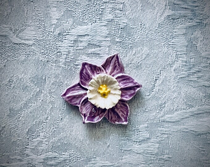 Lavender Ceramic Daffodil for Mosaic Garden Art, Stepping Stone or ...