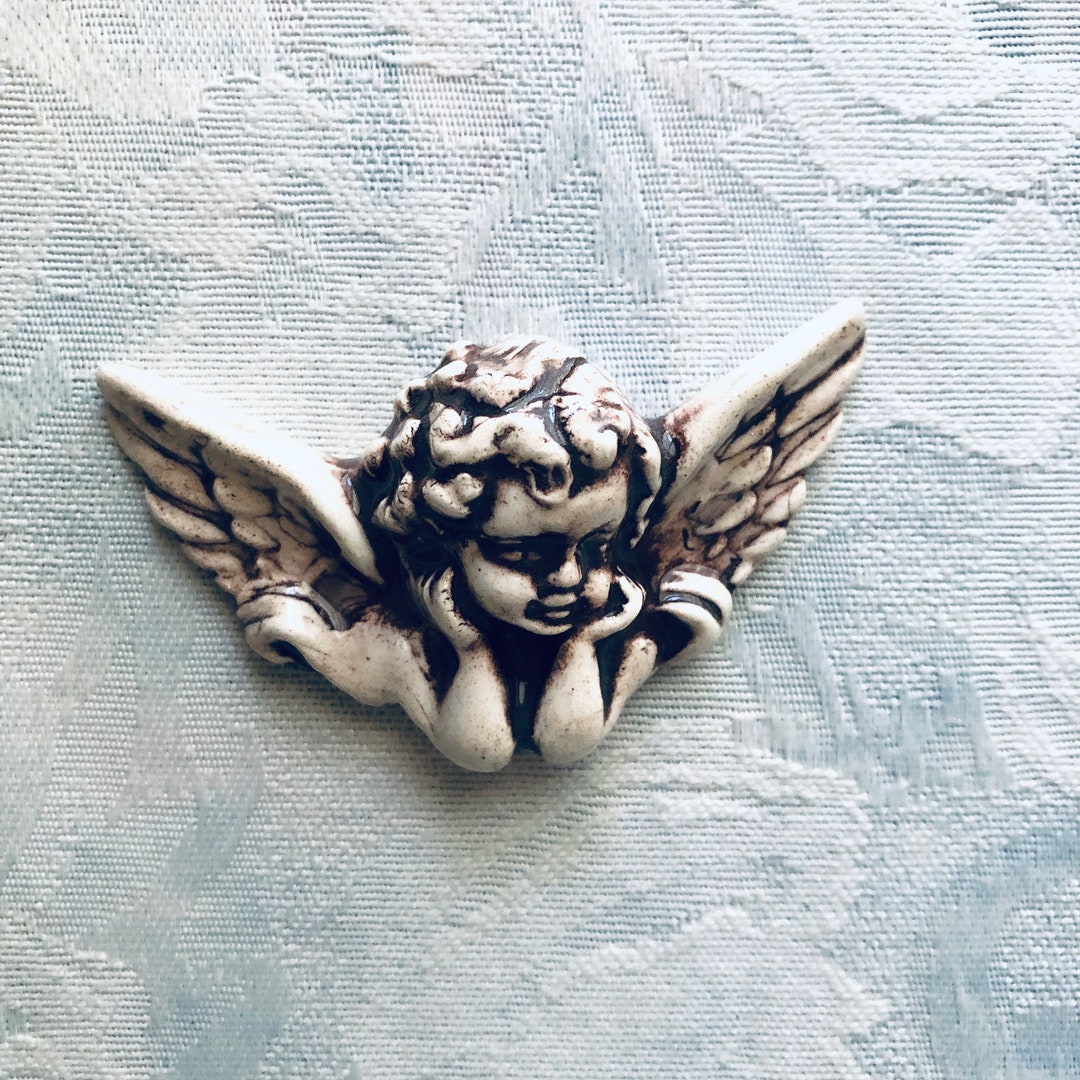 Ceramic Cherub for Mosaic Garden Art, Mixed Media & Assemblage, Hand ...