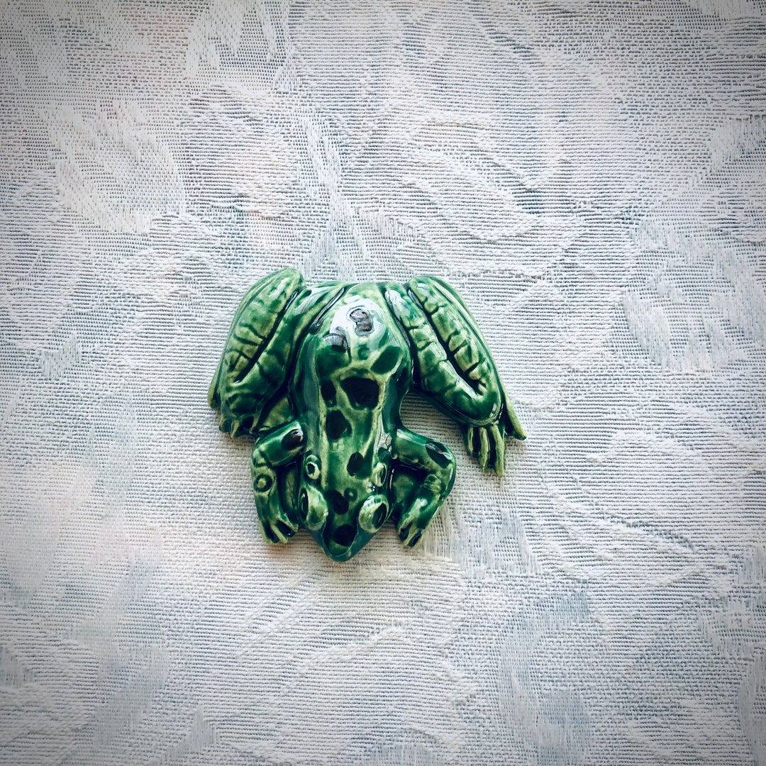 Green Ceramic Frog for Mosaic Art, Hand Painted Tile, Mosaic Wall Art ...